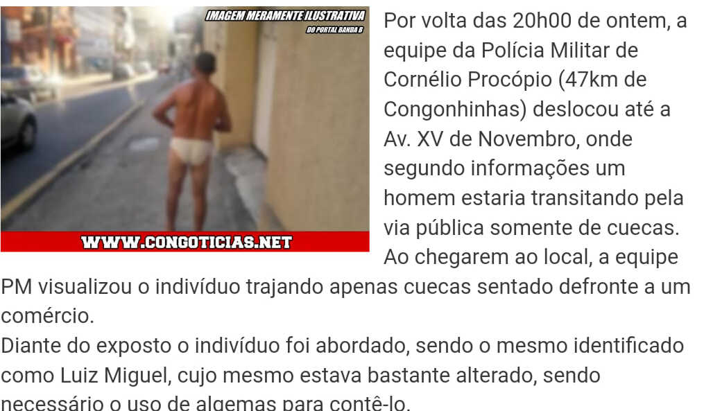 Fake News Foto De Homem Com Cueca Não é Em Dores De Campos Portal
